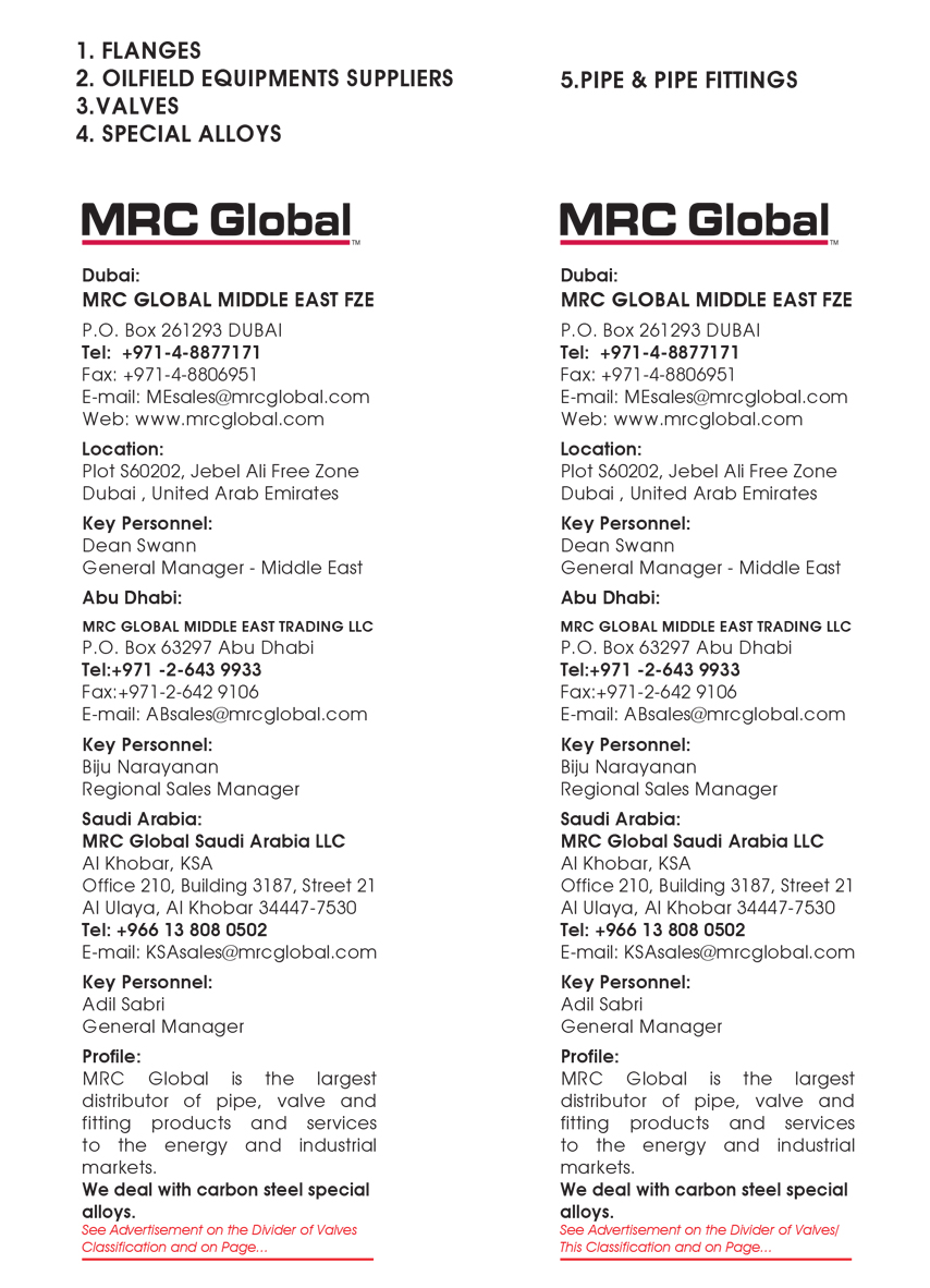 MRC Global Middle East Trading LLC - Abu Dhabi - P.O.Box 63297, Abu ...